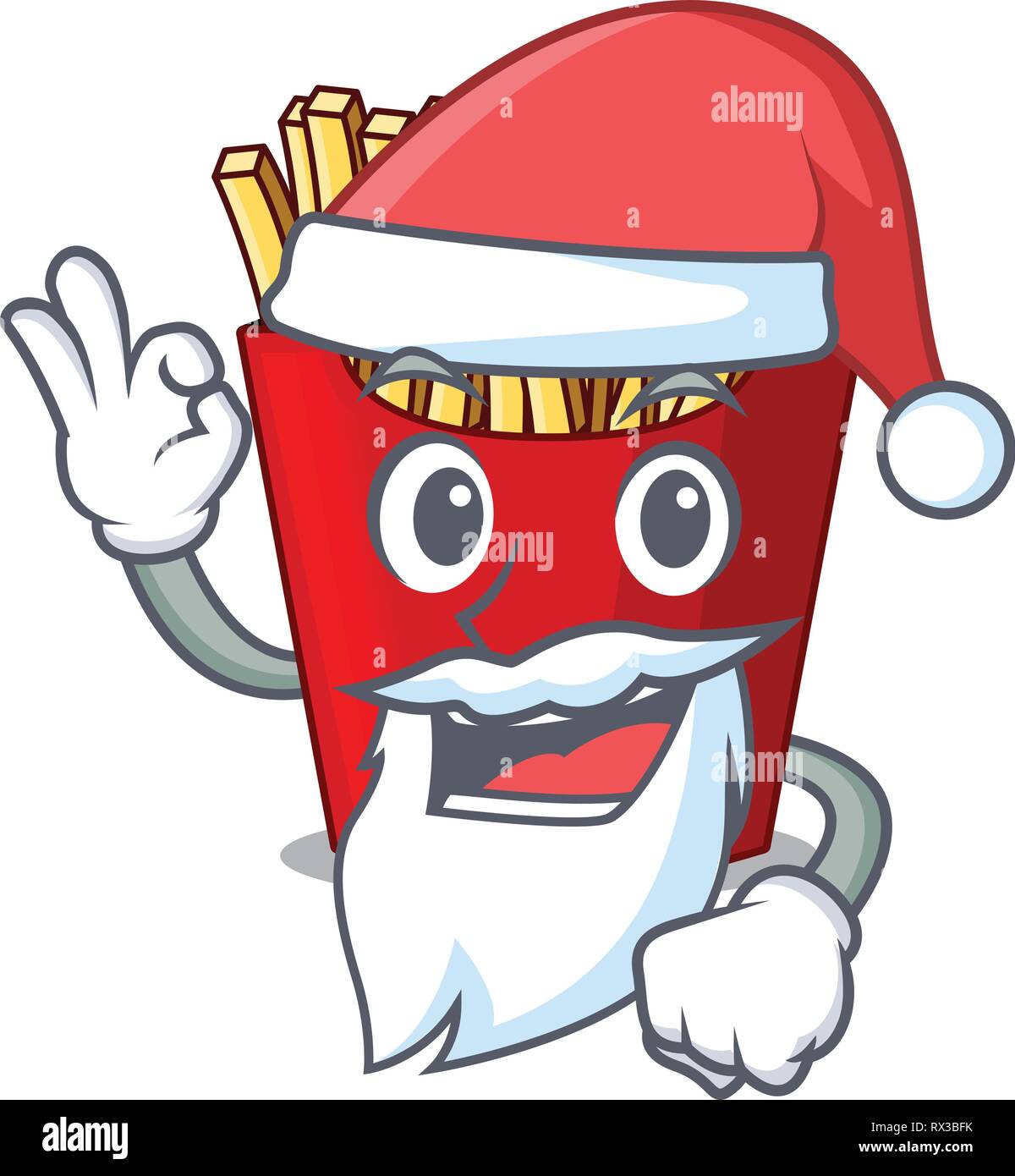 Santa french fries above the mascot board Stock Vector Image & Art - Alamy