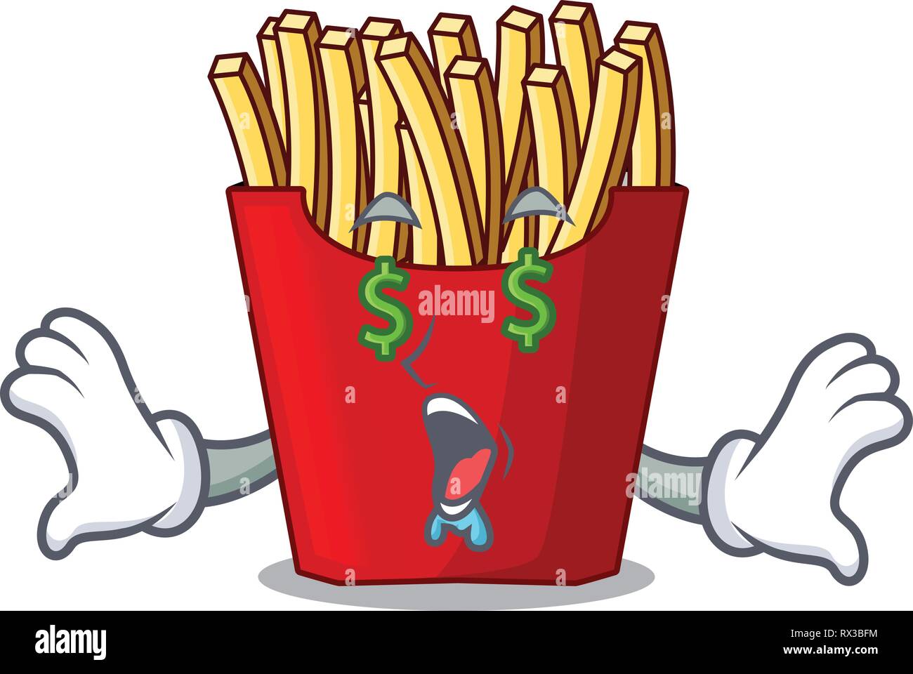 Money eye french fries above the mascot board Stock Vector Image & Art ...