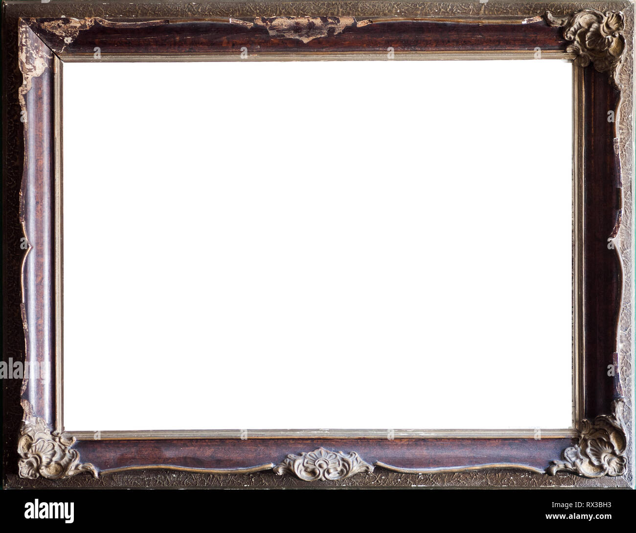 Vintage rectangular wooden frame with copy space in the middle Stock ...