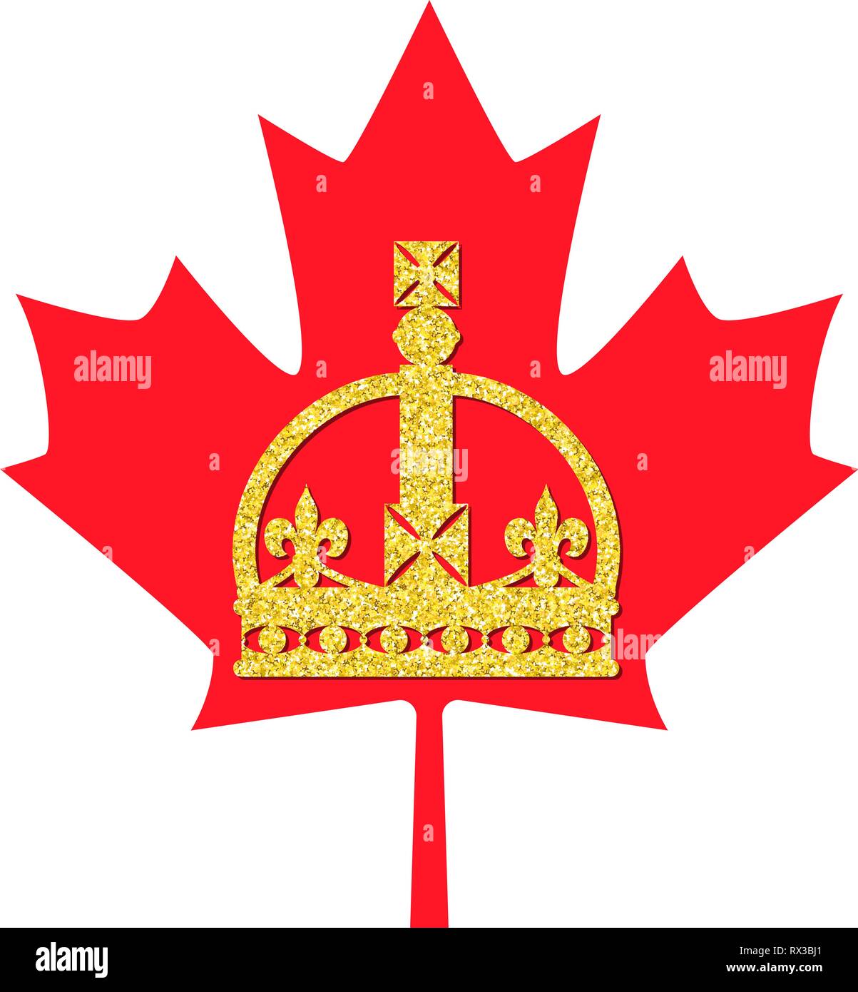 Happy Victoria Day card with maple leaf and crown. Victoria day ...