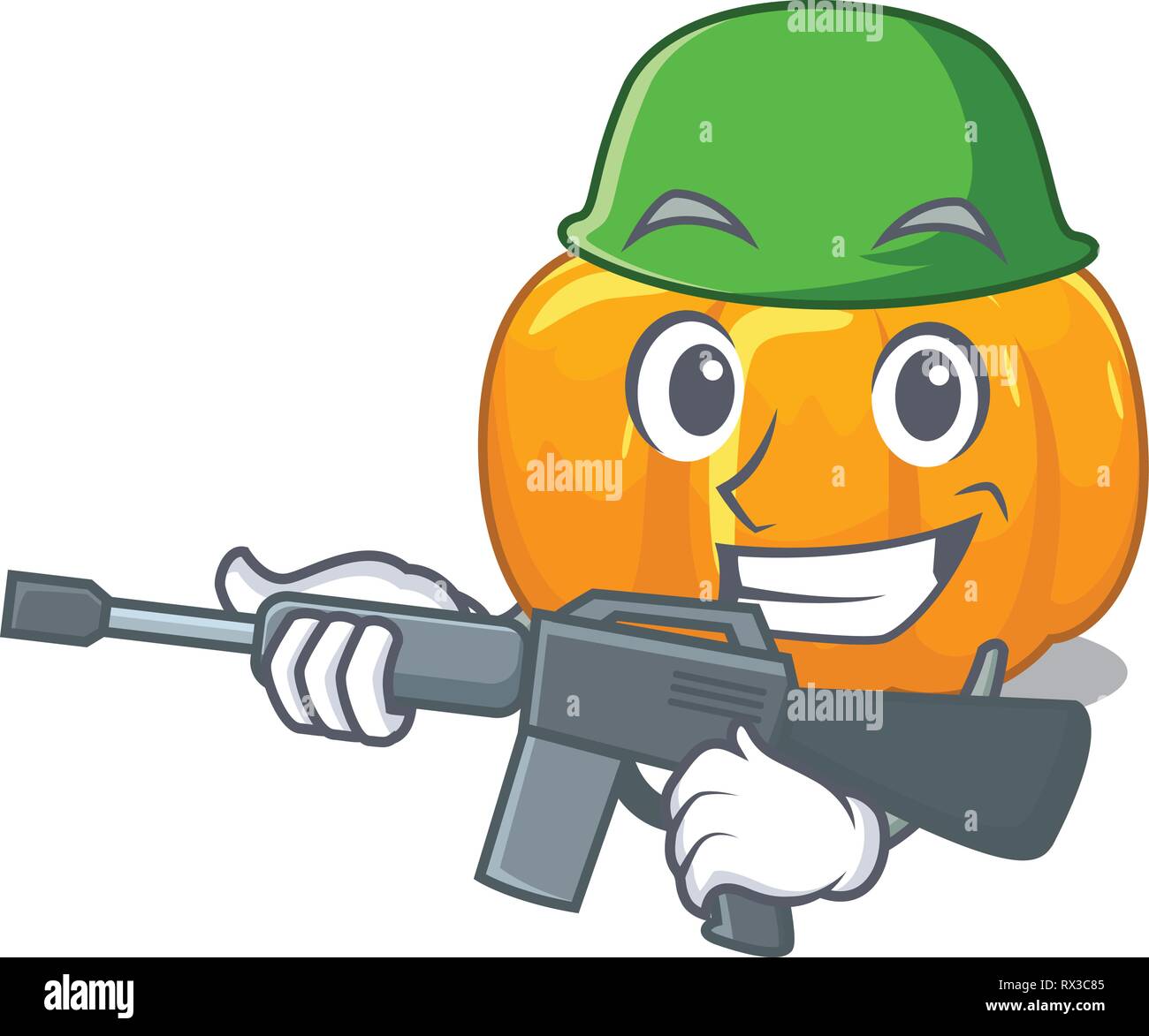 Army yellow pumpkin above wooden mascot table Stock Vector Image & Art ...