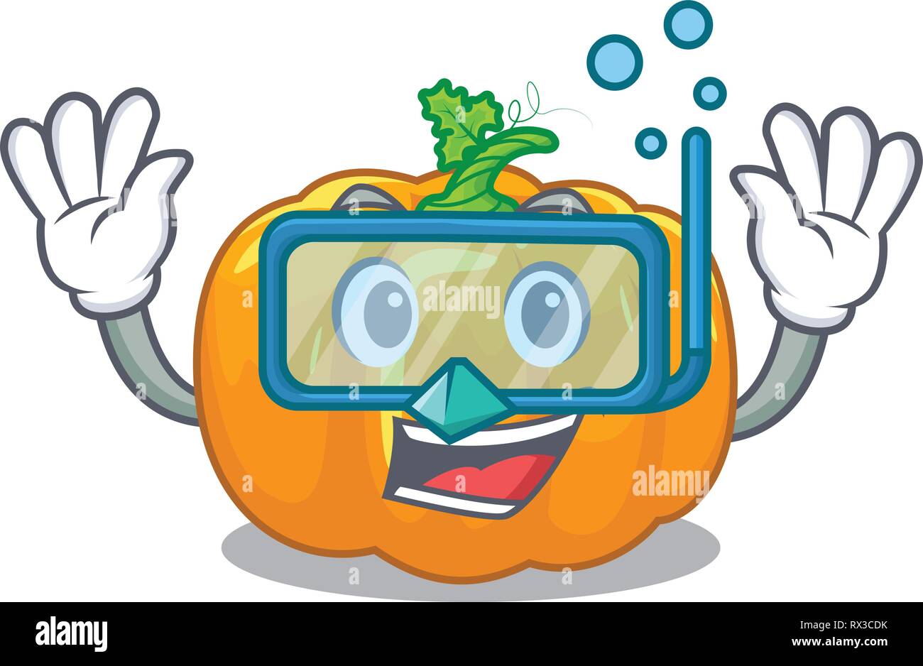Diving yellow pumpkin in the cartoon shape Stock Vector Image & Art - Alamy