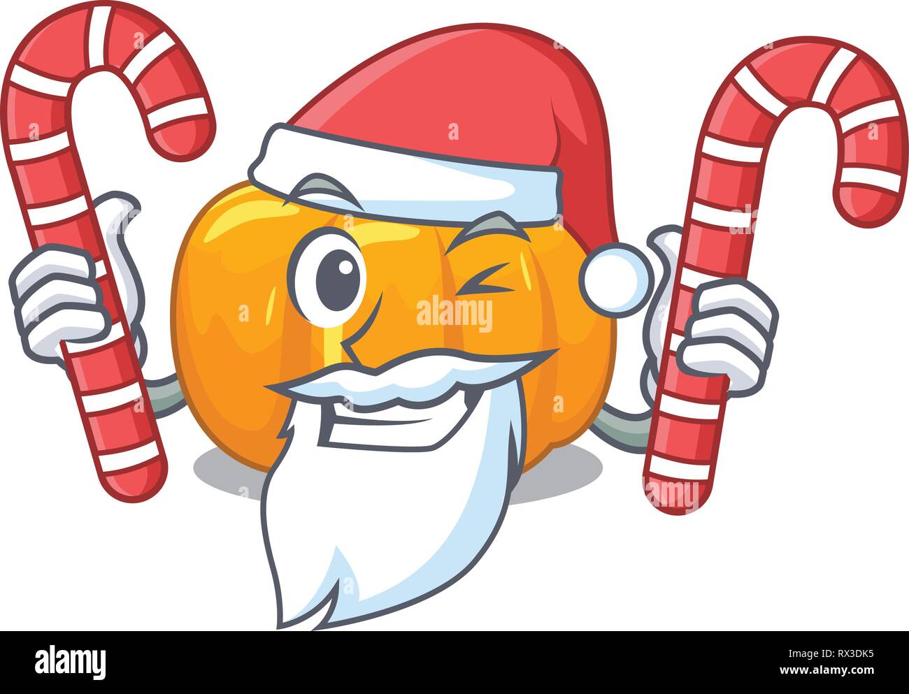 Santa with candy yellow pumpkin isolated in the cartoon Stock Vector ...