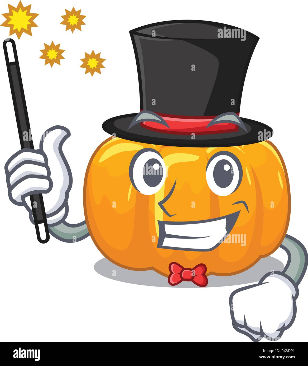 Magician yellow pumpkin isolated in the cartoon Stock Vector Image ...