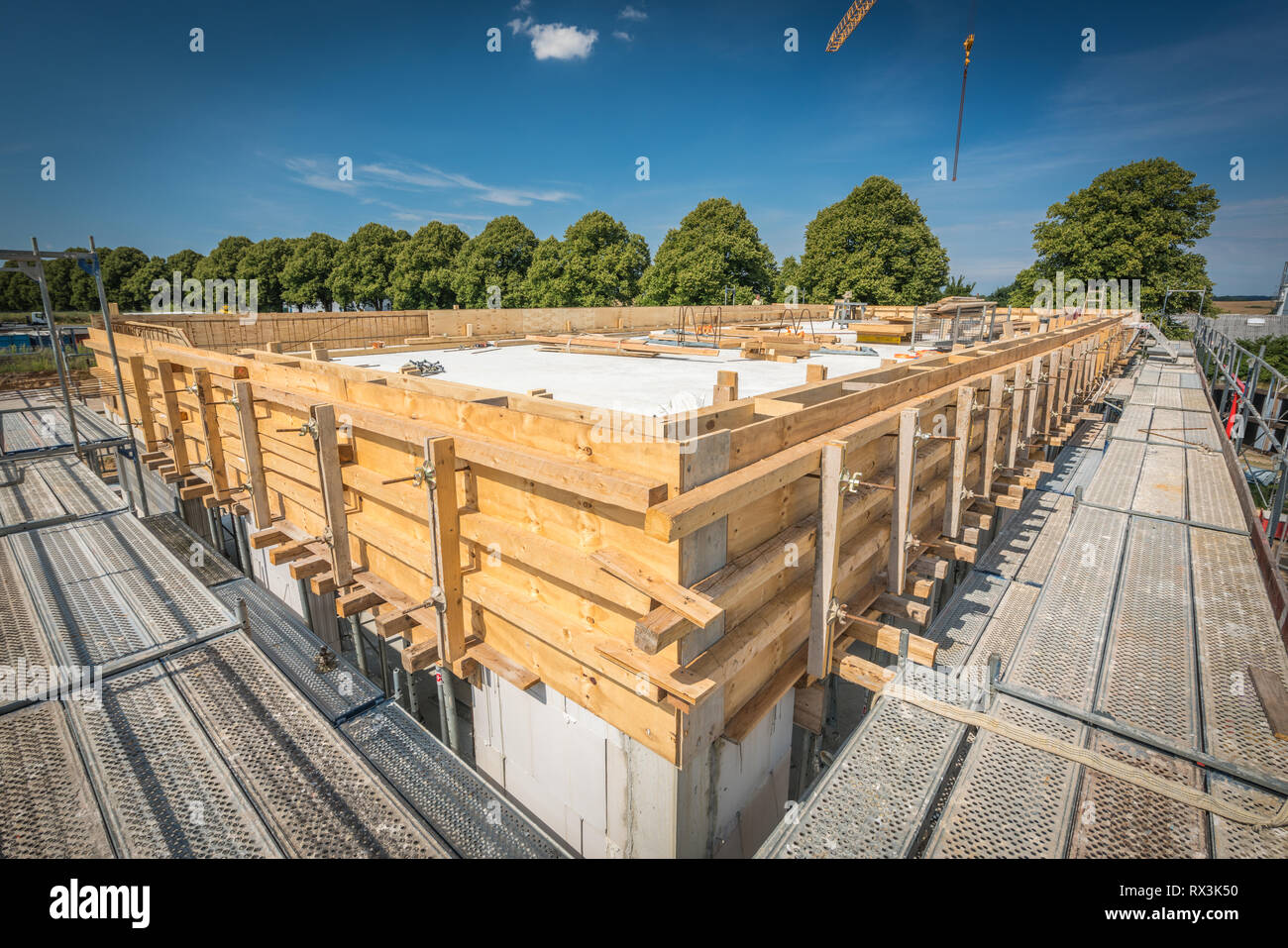 a concrete column is placed on a foundation Stock Photo - Alamy