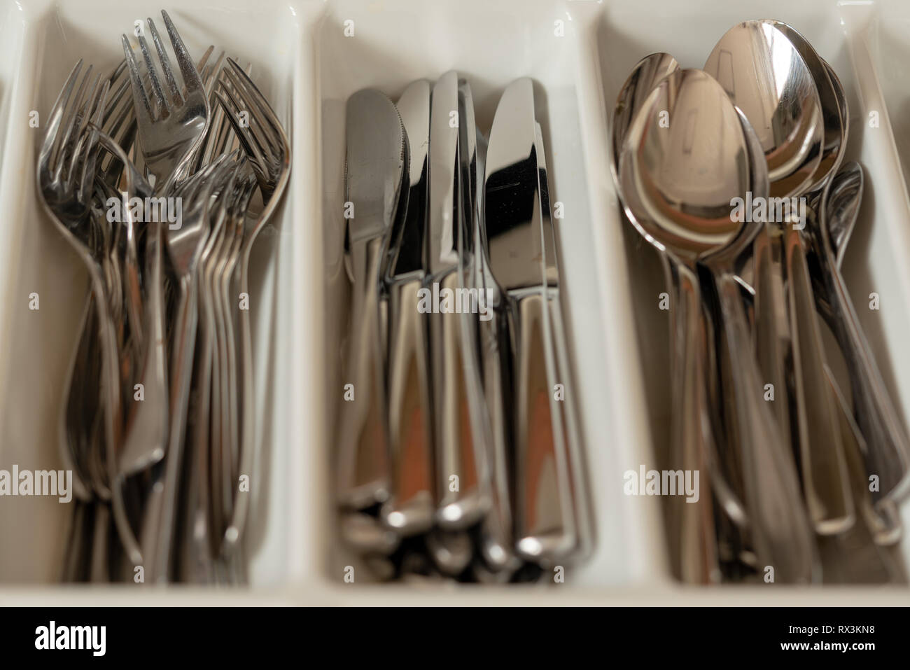 Cutlery fork knife in drawer hi-res stock photography and images - Alamy