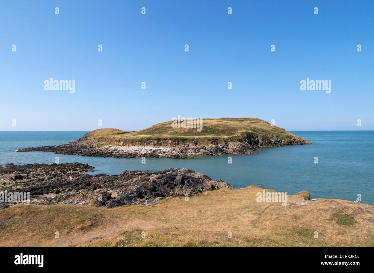 Burry Holms, Rhossili Bay (at the far end), Gower Peninsula, Swansea ...