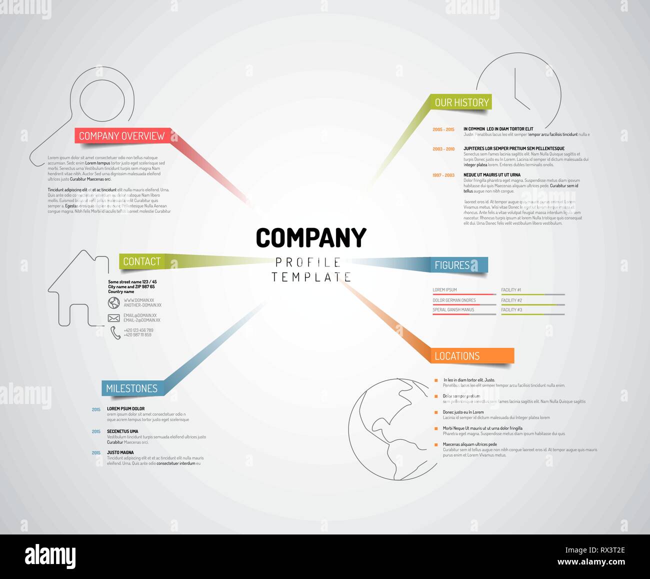 Vector Company infographic overview design template with colorful ...