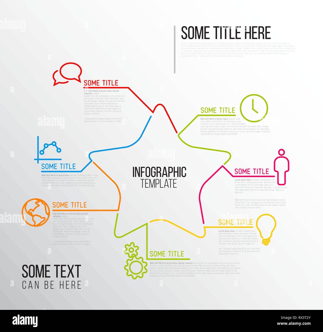 Vector Infographic report template made from lines and icons with star Stock Vector Image & Art ...