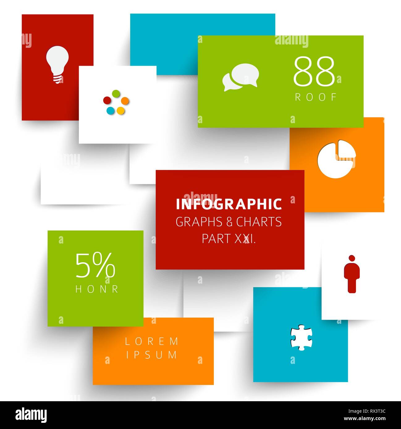 Vector flat design infographic elements (diagrams with rectangles) - 21 ...