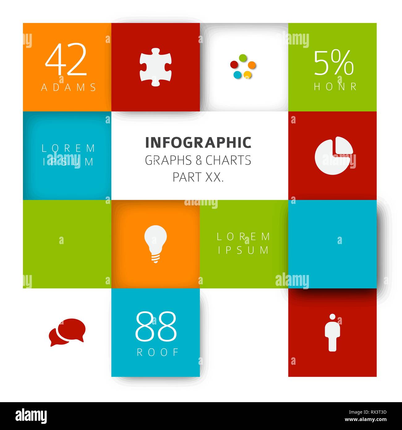 Vector flat design infographic mosaic - 20. part of my infographic ...