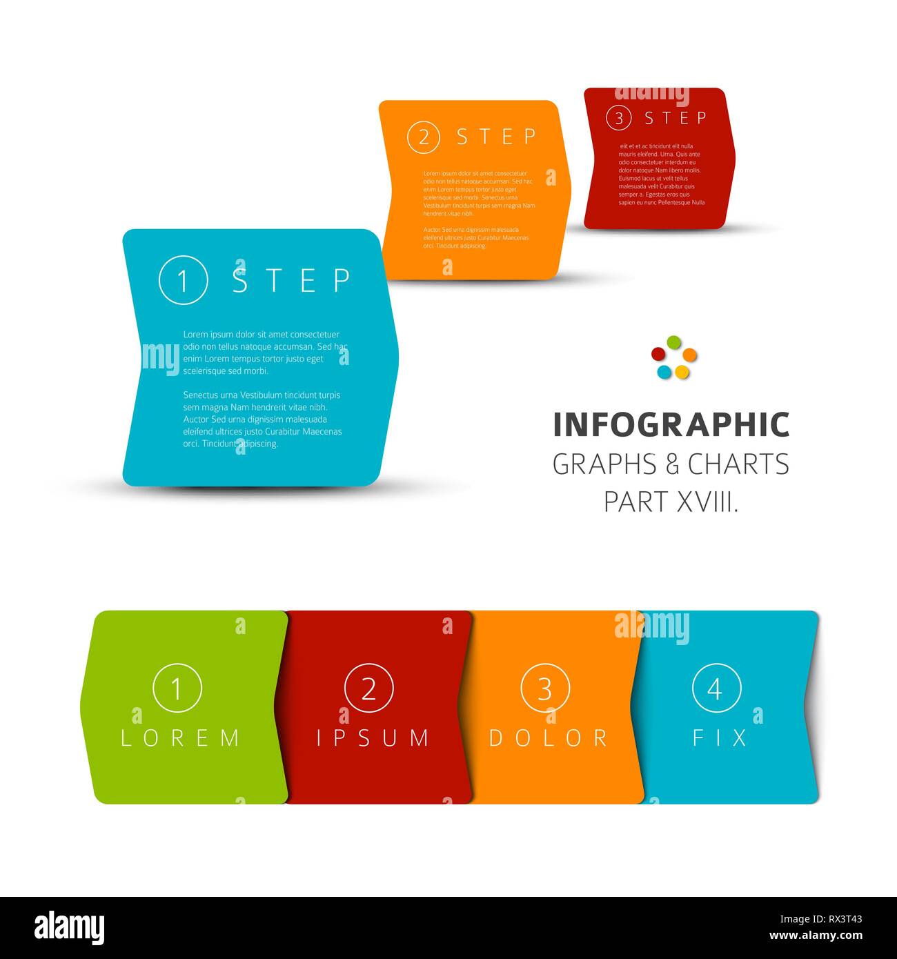 Vector flat design infographic elements (diagrams with rectangles) - 18 ...