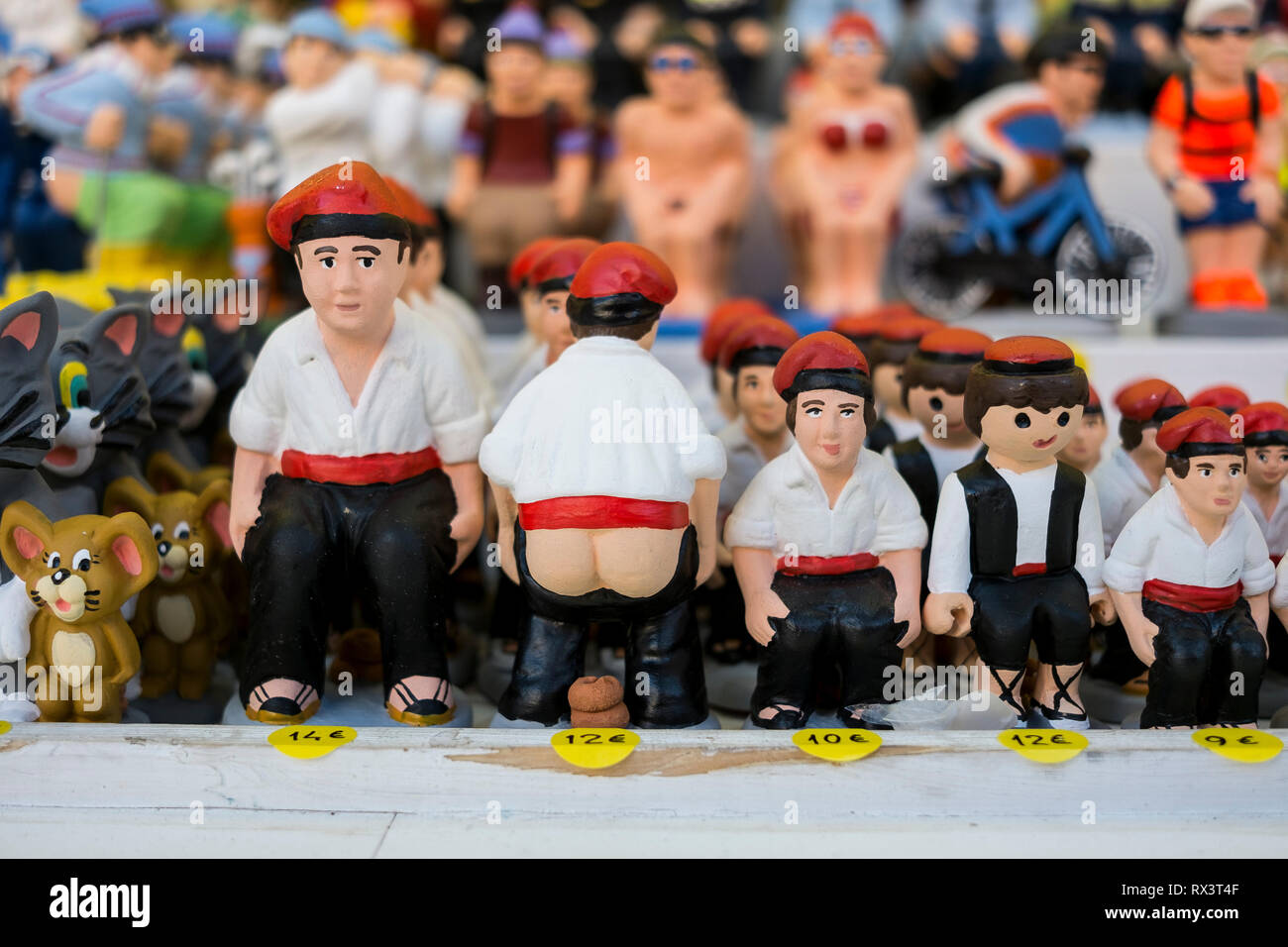 Caganer, the traditional Christmas nativity scene figure. They're sold ...