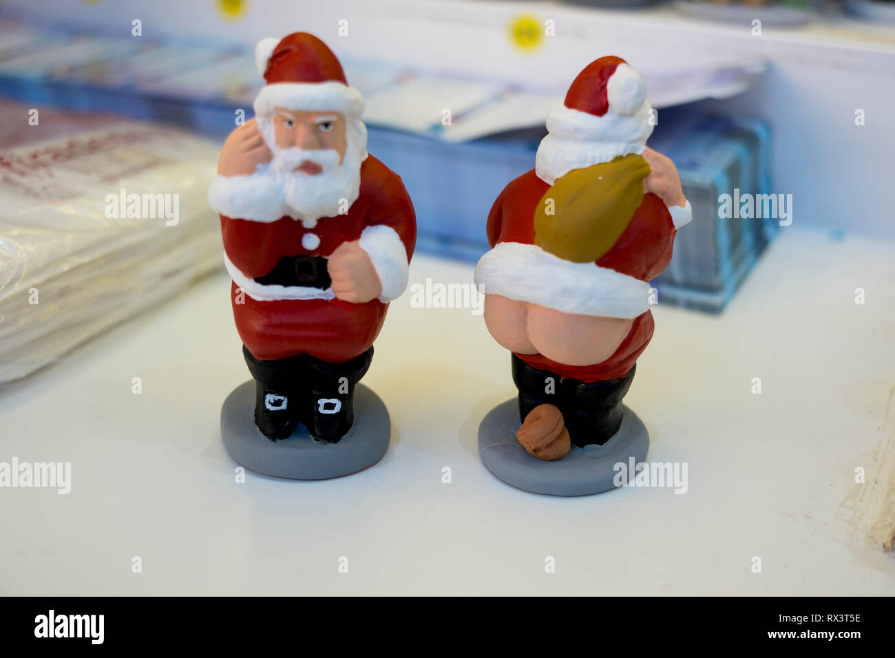 Caganer, the traditional Christmas nativity scene figure. They're sold ...