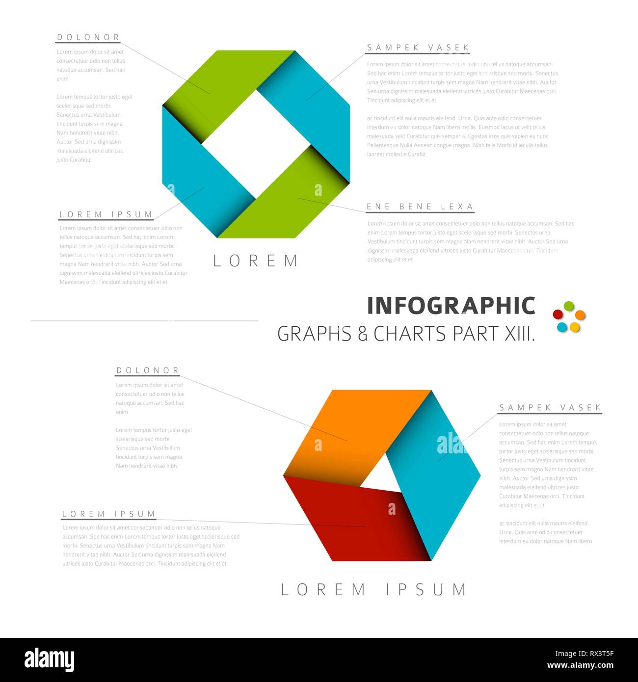 Vector flat design infographic elements (cycle diagrams) - 13. part of my infographic bundle ...
