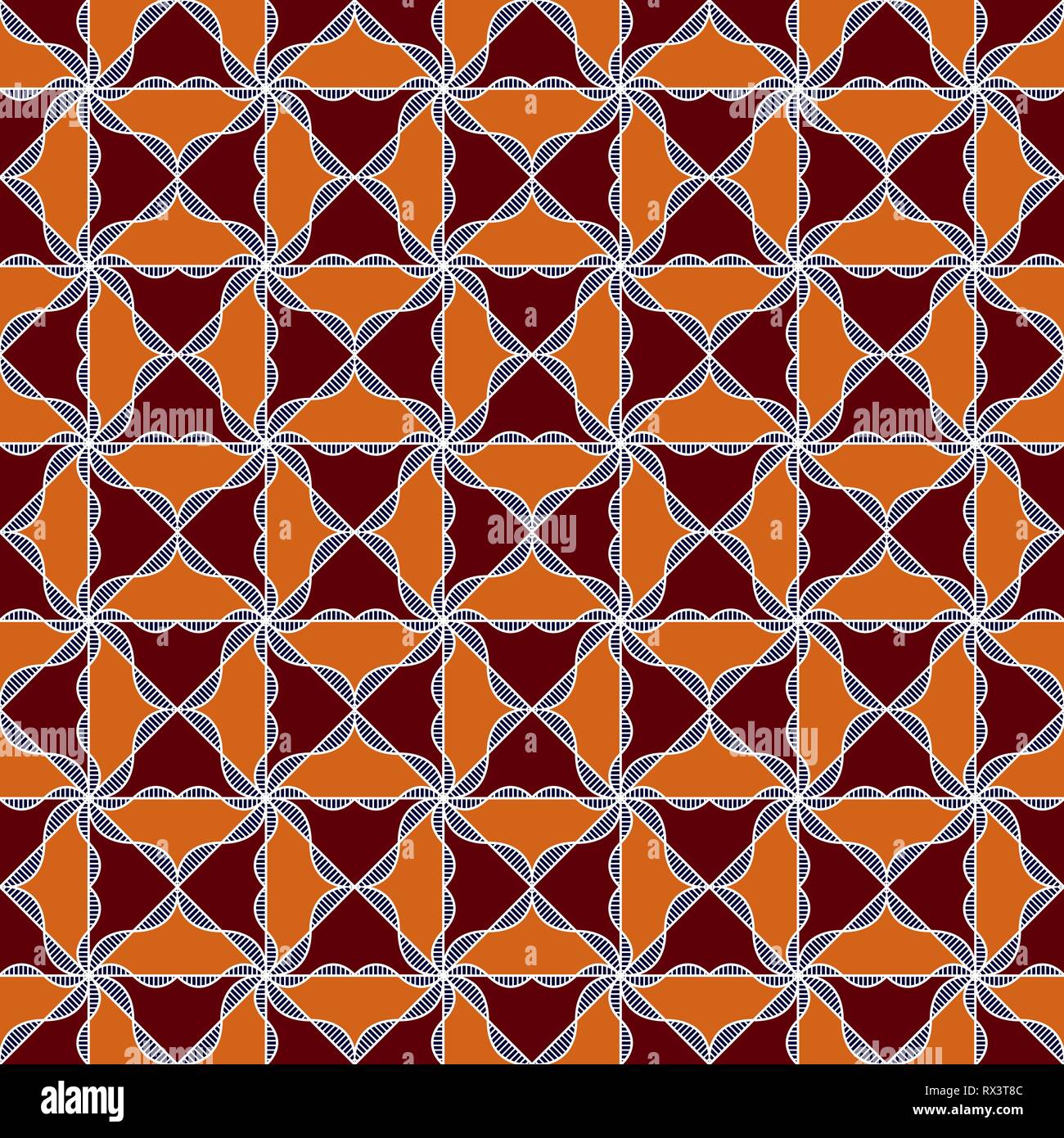Seamless vector ornate pattern in red, orange, blue and white colors as ...