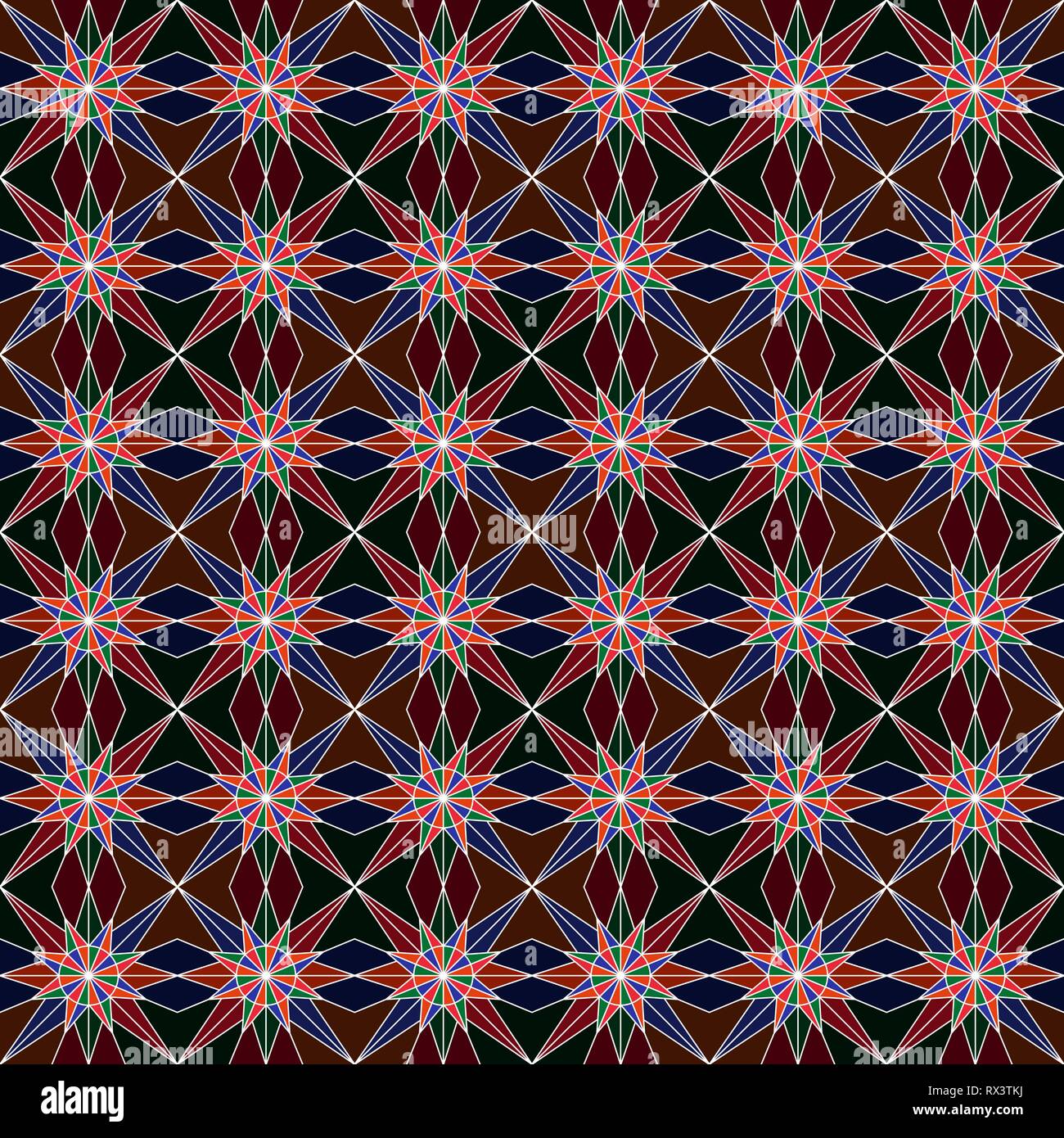 Multicolor ornamental seamless dark vector pattern as a fabric texture ...
