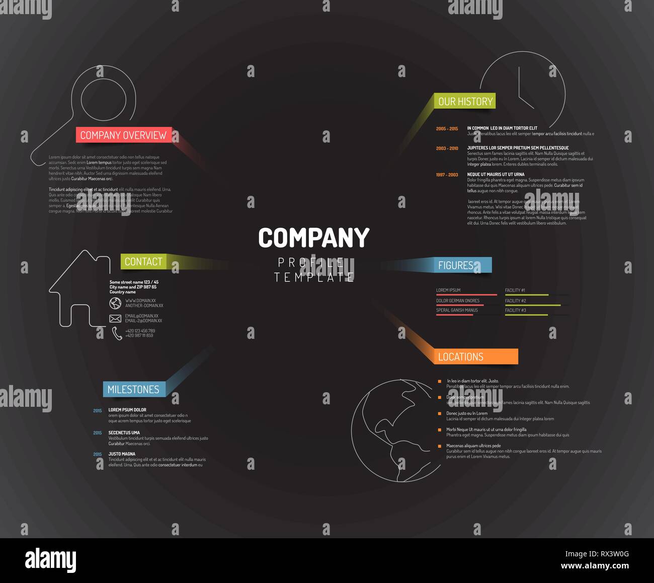 Vector Company infographic overview design template with colorful ...