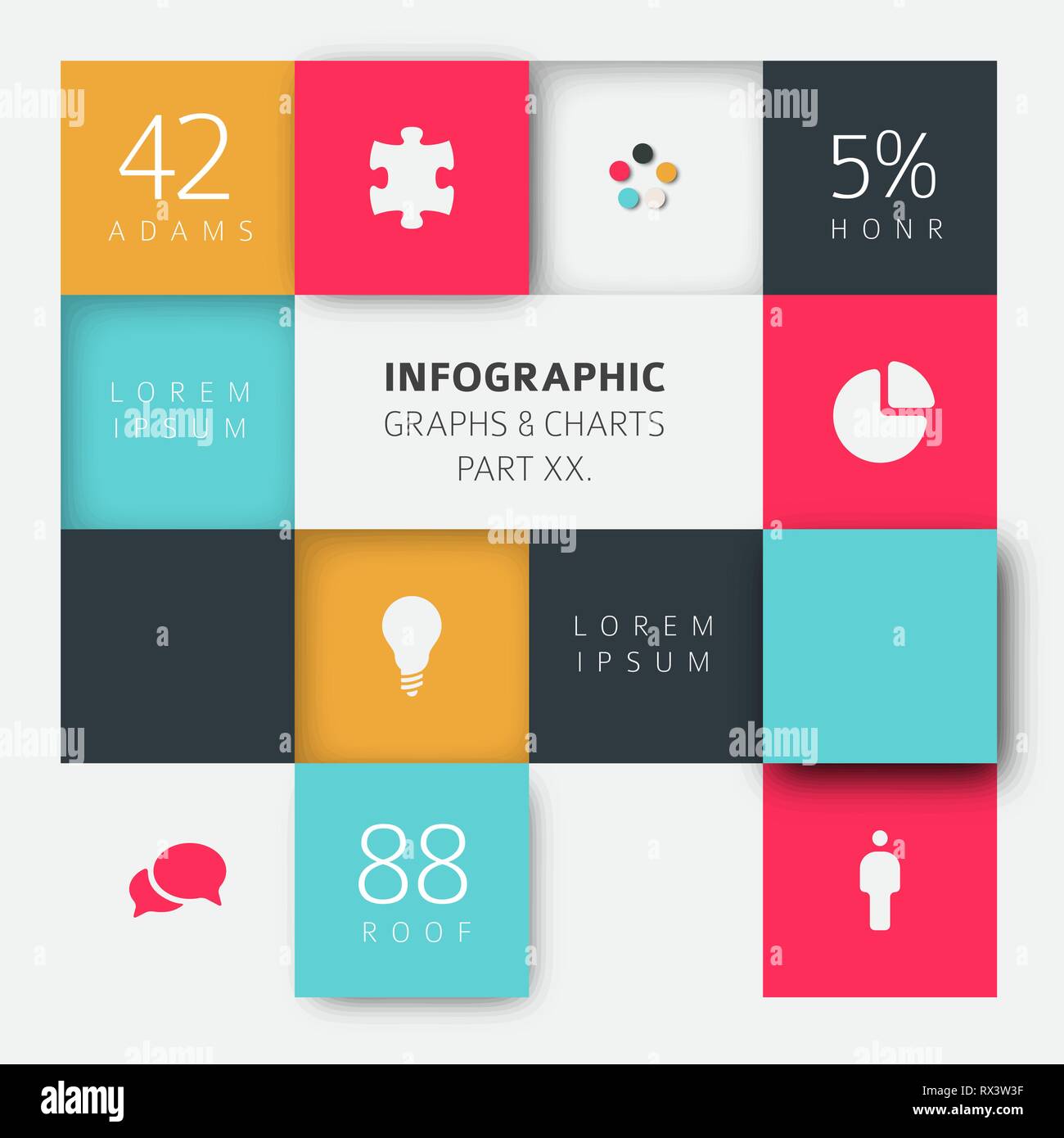 Vector flat design infographic mosaic - 20. part of my infographic ...