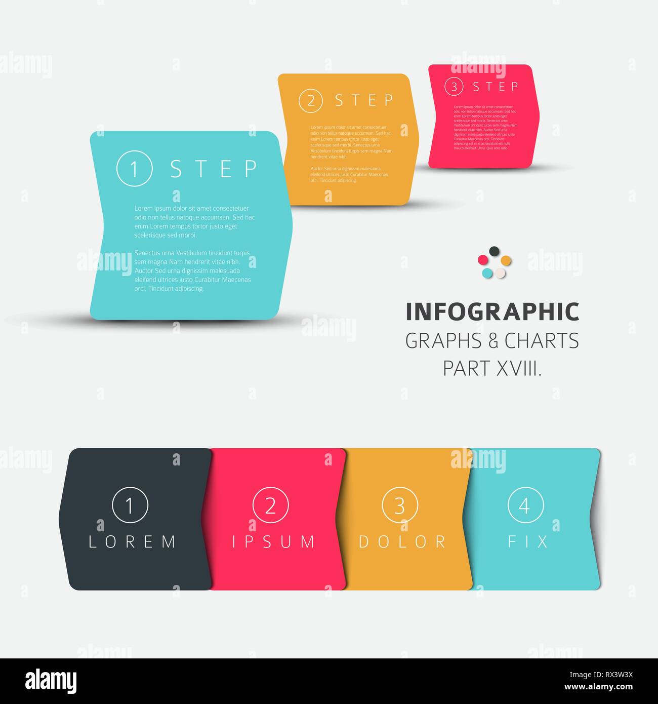 Vector flat design infographic elements (diagrams with rectangles) - 18 ...