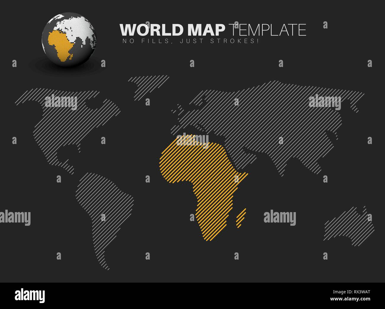 World map template made from diagonal lines for your infographics ...