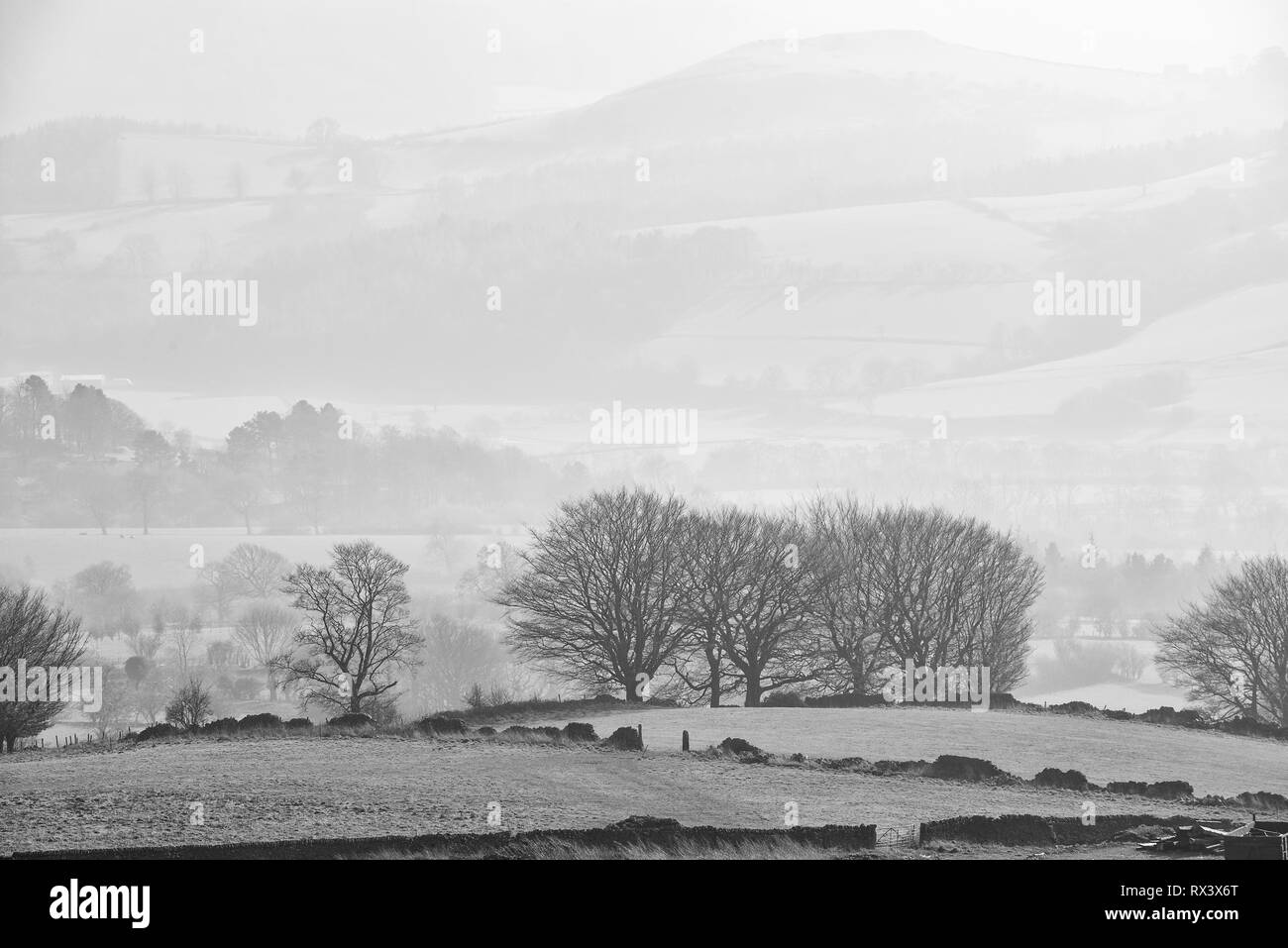 Beautiful landscape image of the Peak District in England on a hazy ...