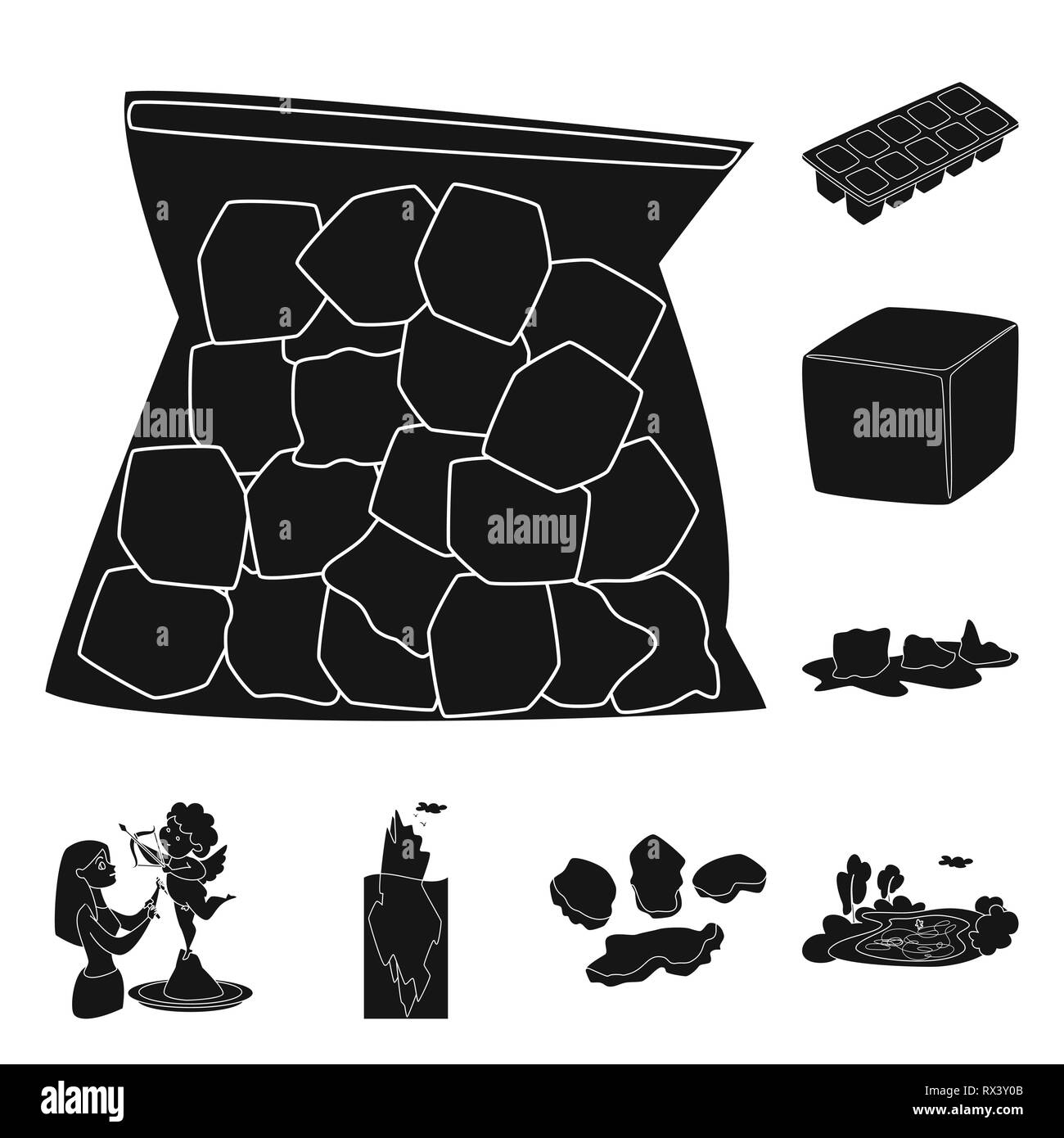 form,freezer,cube,sculpture,iceberg,splinters,pond,ice,package ...