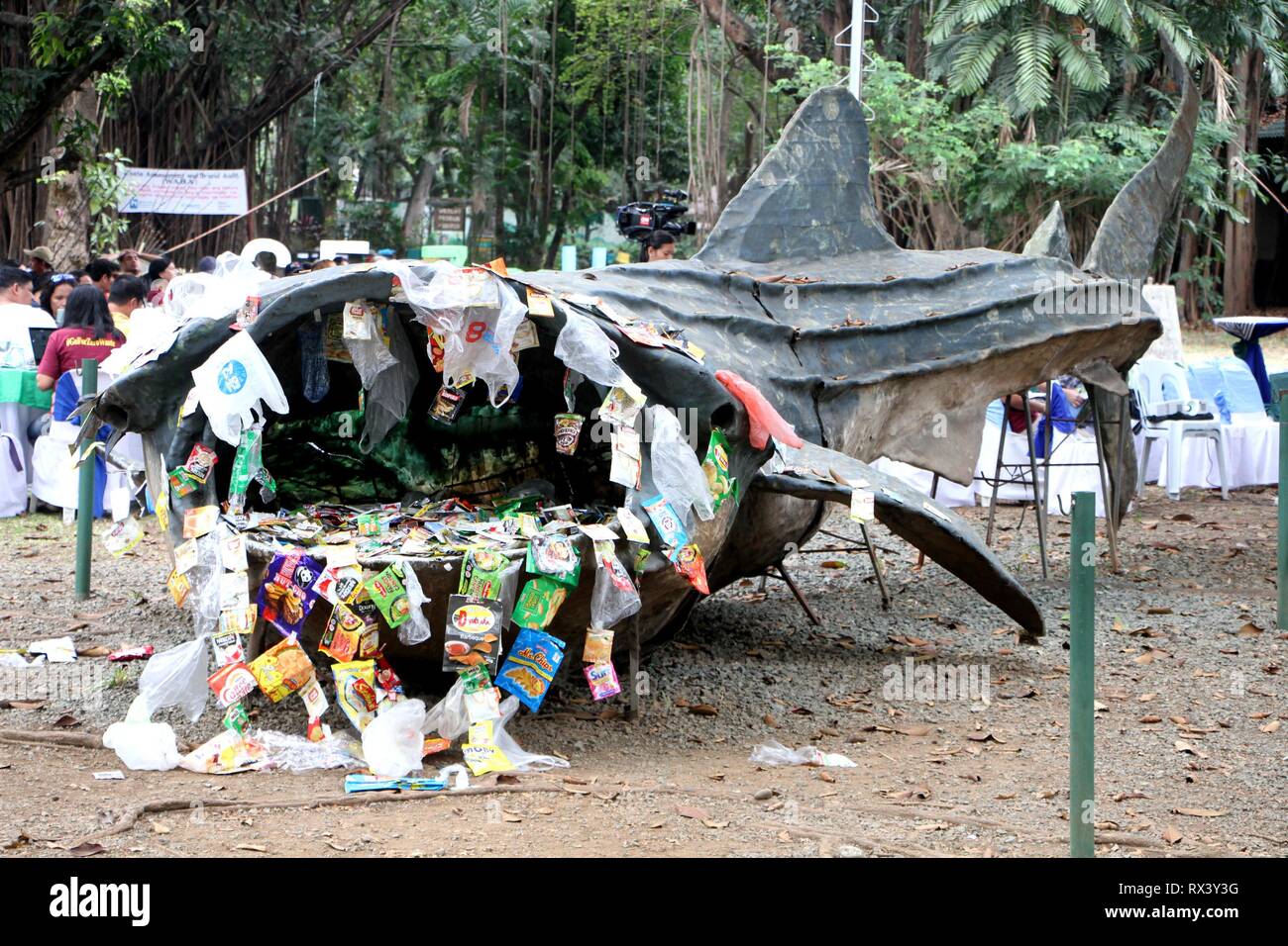 Installation art of whale shark, that represent that we endangered the ...