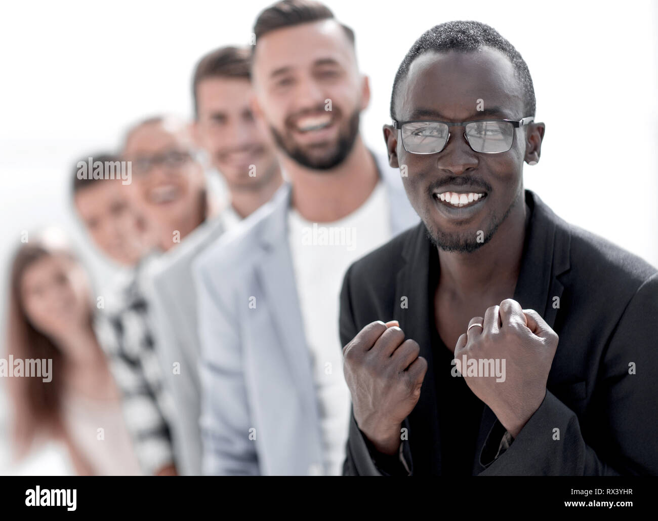 Smiling african american office employee or leader Stock Photo - Alamy