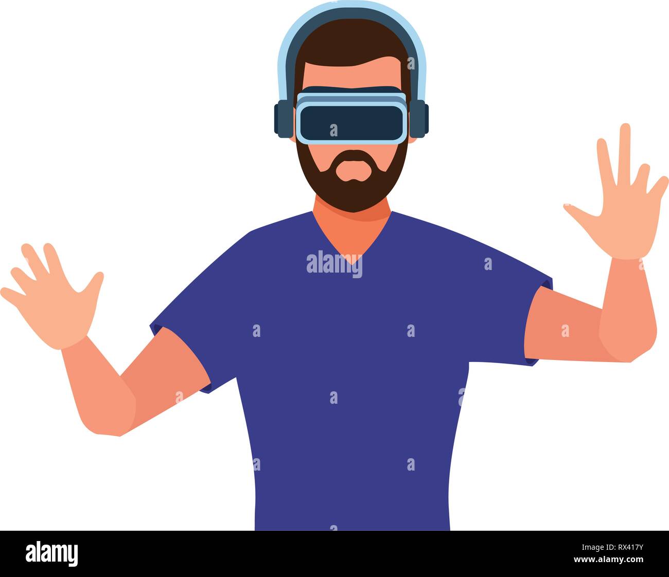Man using technology augmented Stock Vector Images - Alamy