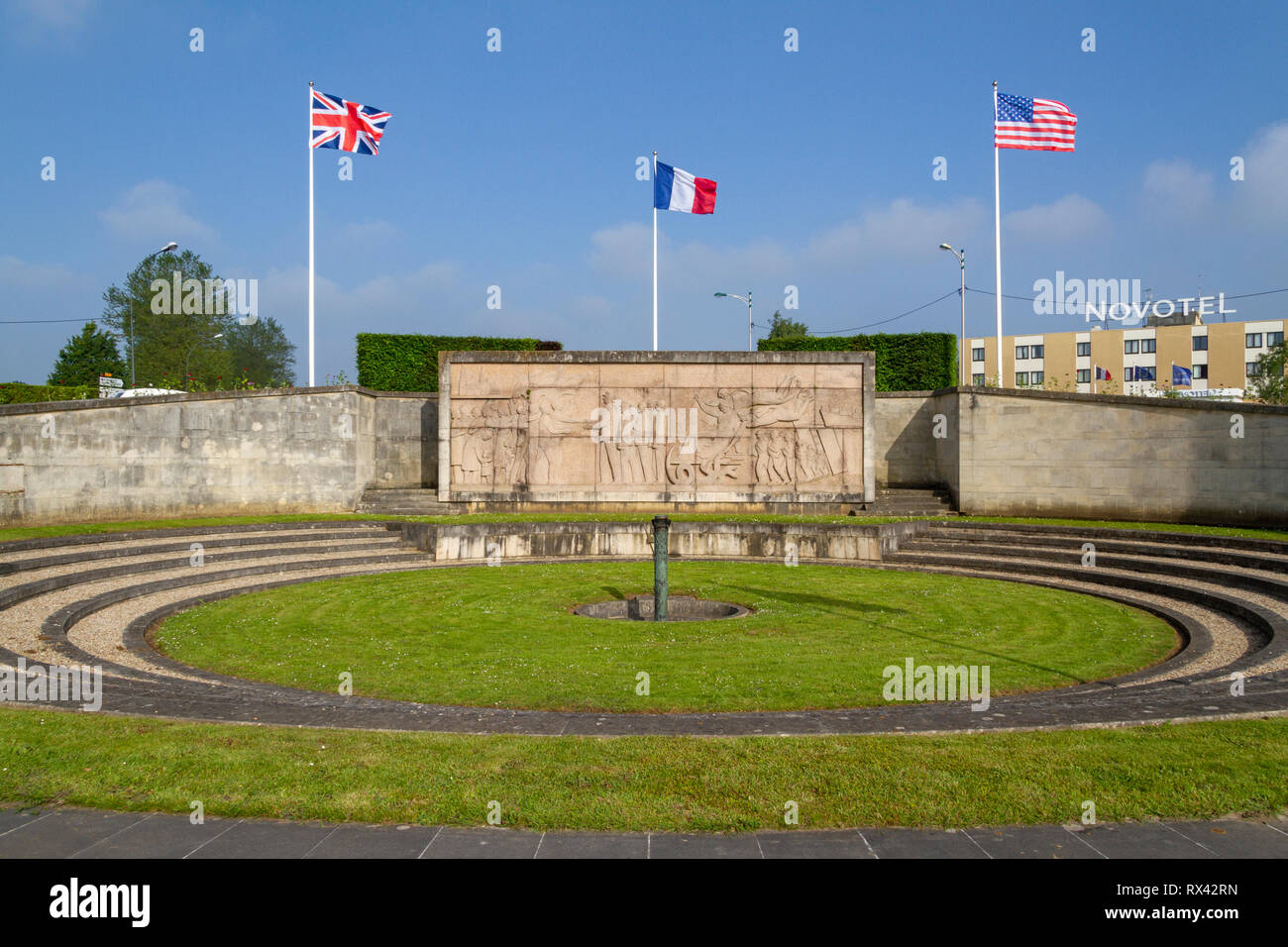 Roundabout memorial celebrating the 1944 ring road constructed ...