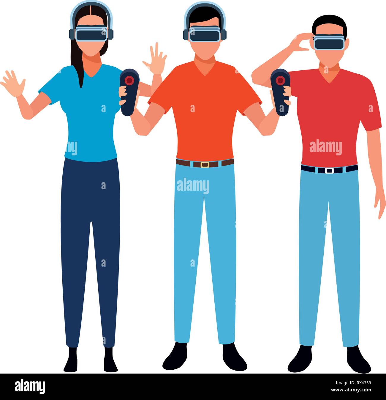 People playing with virtual reality Stock Vector Image & Art - Alamy