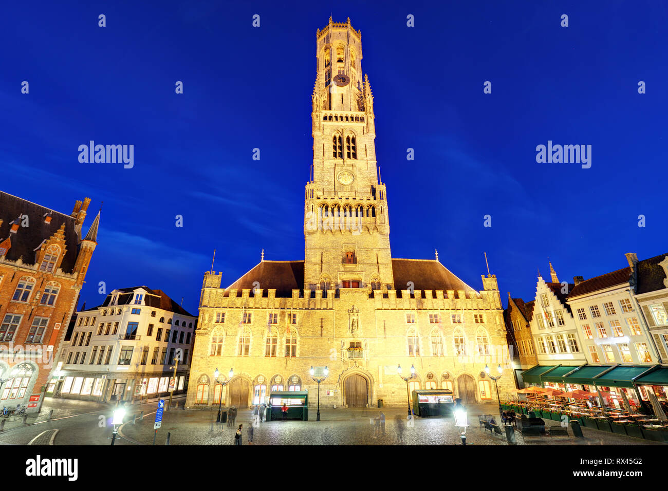 The Belfry Tower, aka Belfort, of Bruges, medieval bell tower in the ...