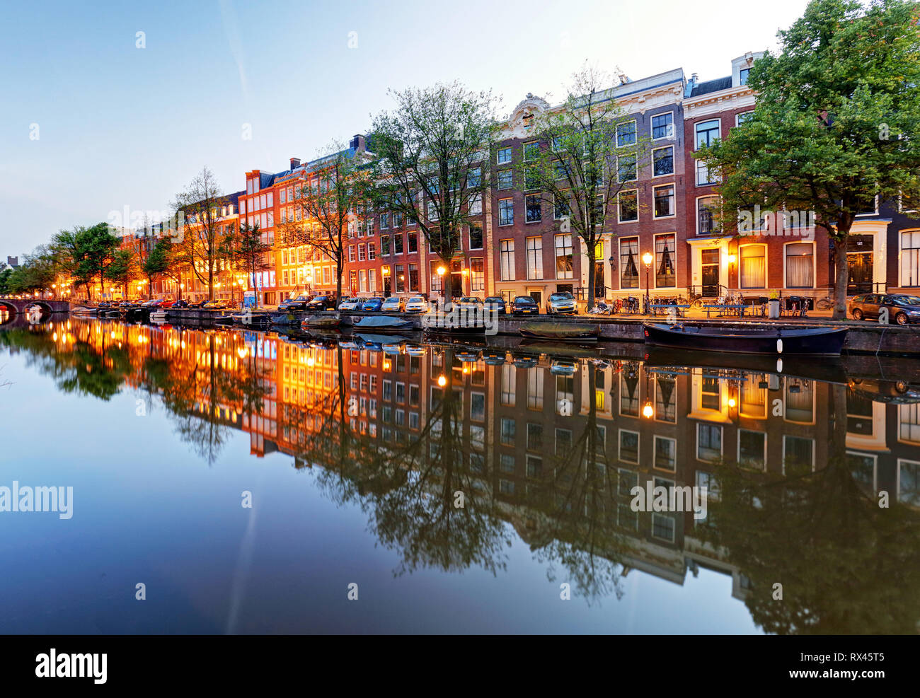 Amsterdam at night, Netherlands Stock Photo - Alamy