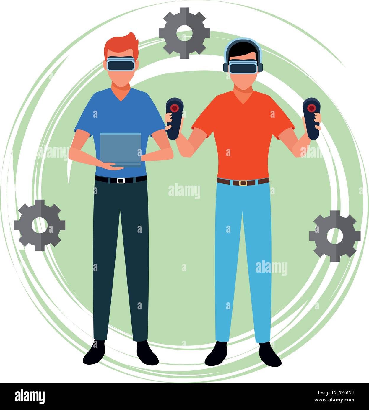 People playing with virtual reality Stock Vector Image & Art - Alamy