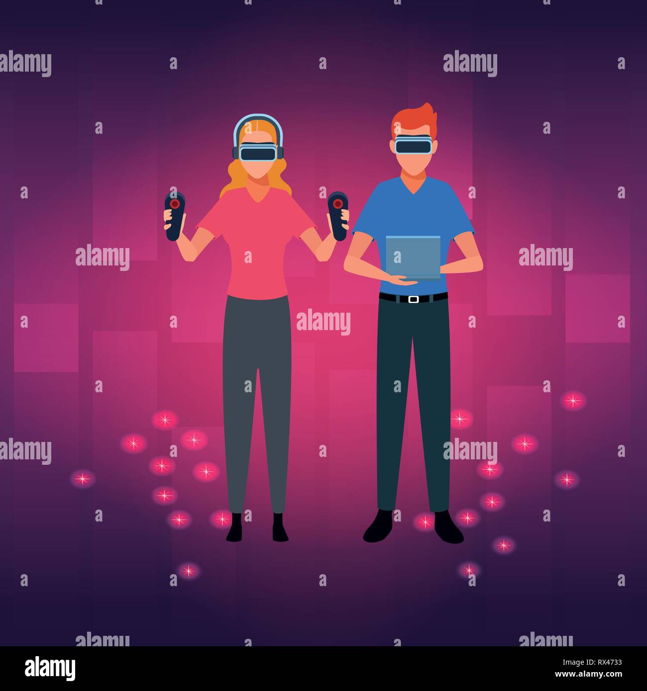 People playing with virtual reality Stock Vector Image & Art - Alamy