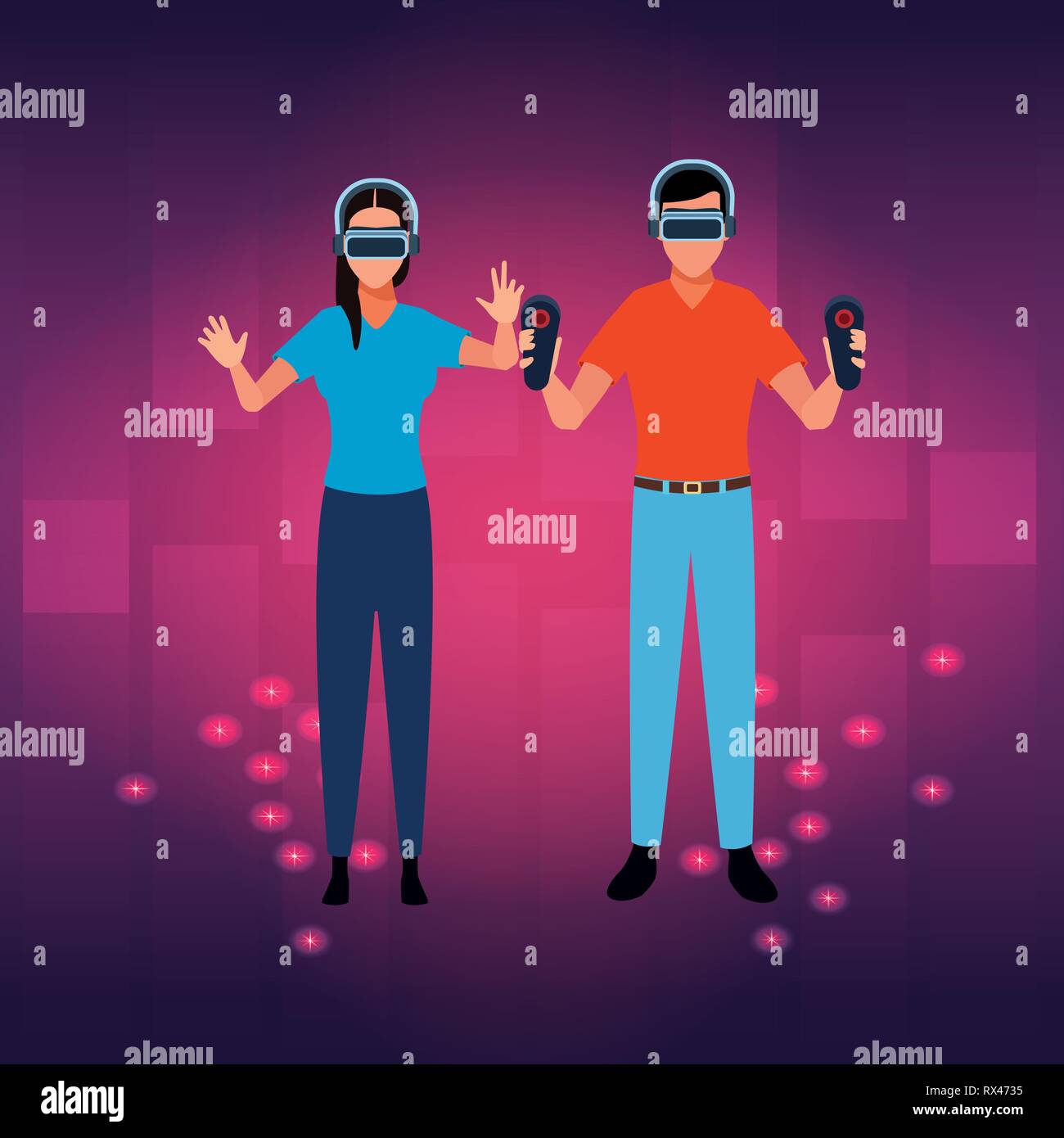 People playing with virtual reality Stock Vector Image & Art - Alamy