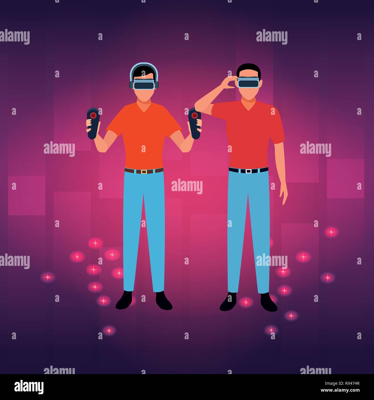 People playing with virtual reality Stock Vector Image & Art - Alamy