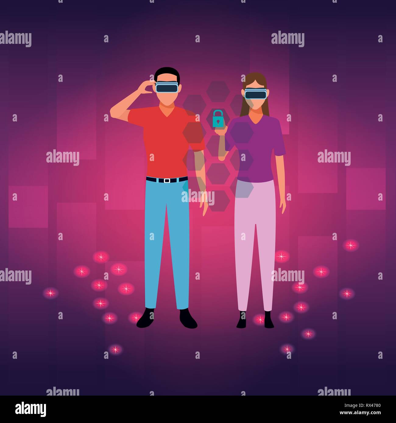 People playing with virtual reality Stock Vector Image & Art - Alamy
