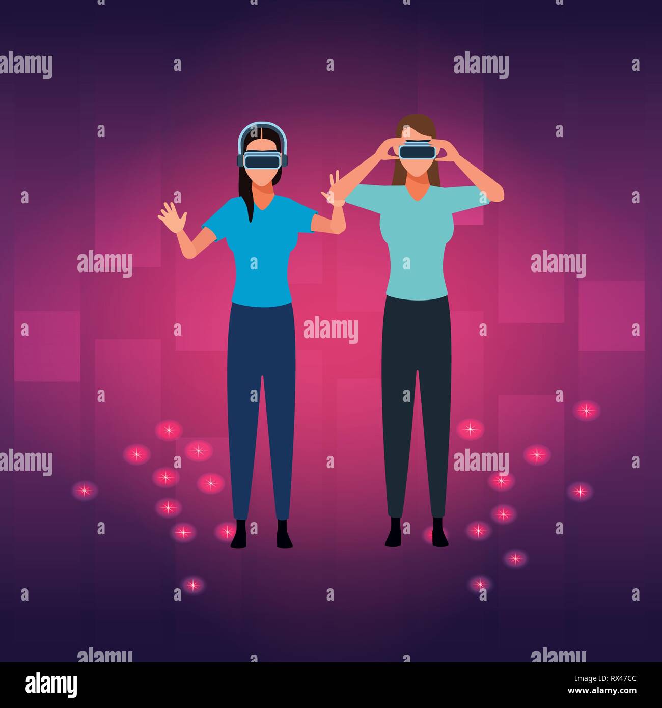 People playing with virtual reality Stock Vector Image & Art - Alamy