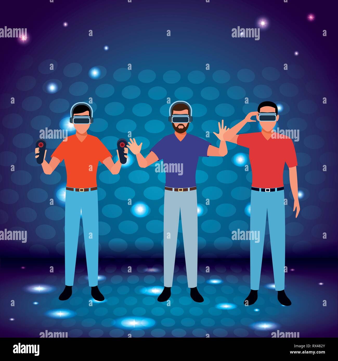 People playing with virtual reality Stock Vector Image & Art - Alamy