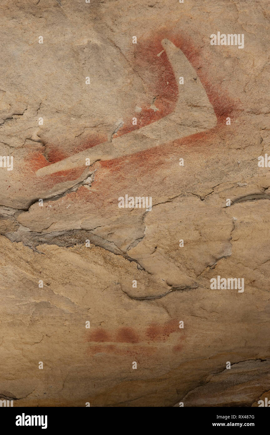 Aboriginal stencil rock art, Art Gallery, Carnarvon Gorge, Queensland ...