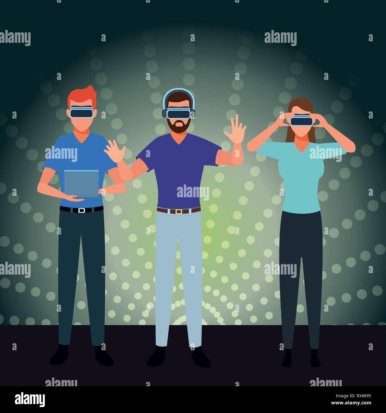 People playing with virtual reality Stock Vector Image & Art - Alamy