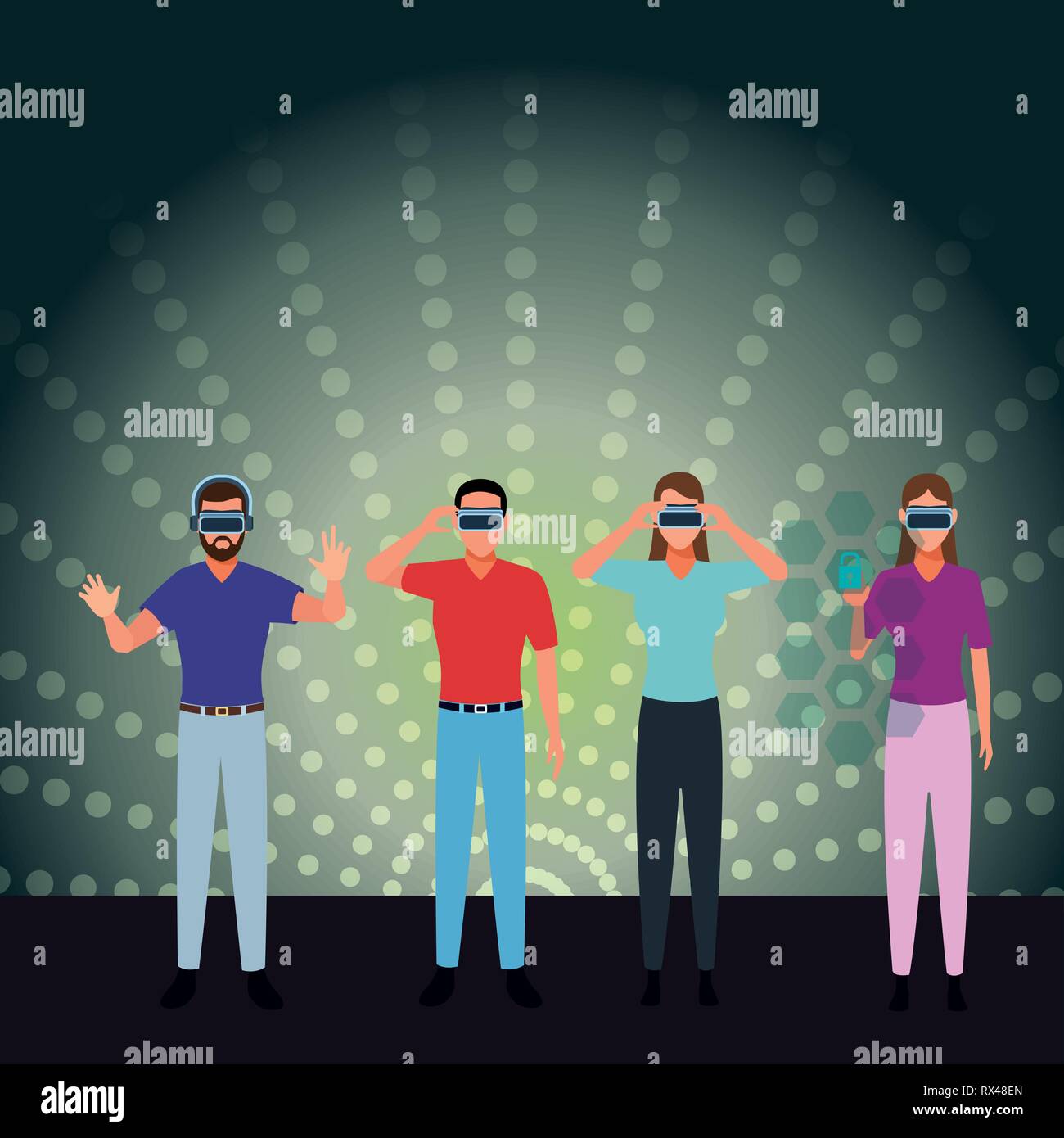People playing with virtual reality Stock Vector Image & Art - Alamy