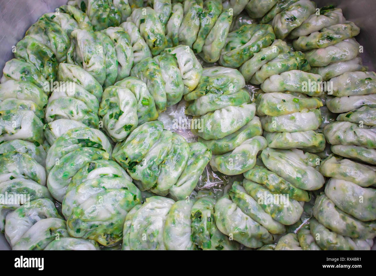 Steamed dumpling stuffed with garlic chives, garlic chives dim sum ...