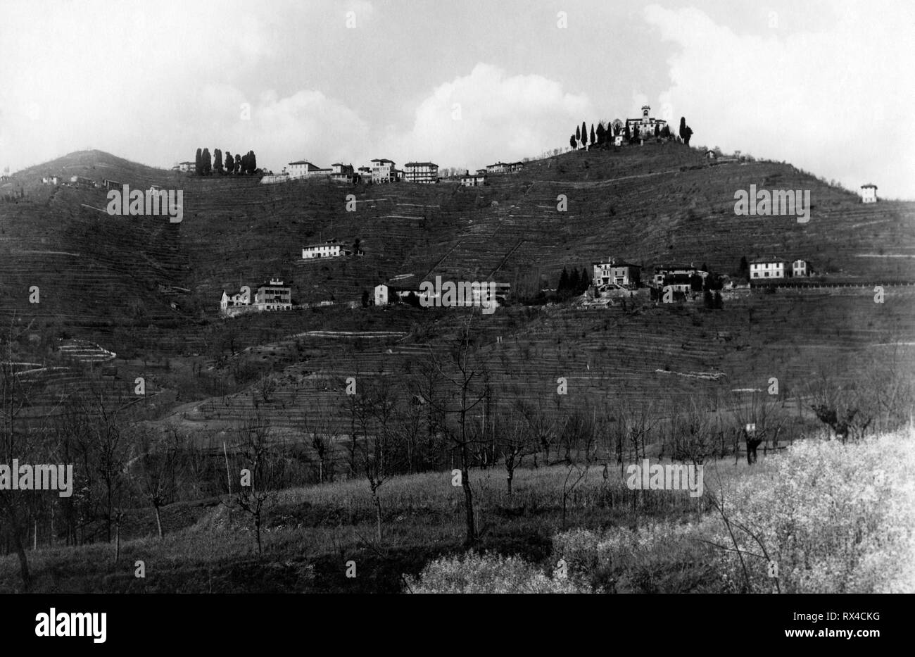 panorama, montevecchia, lombardy, italy 1930 Stock Photo - Alamy