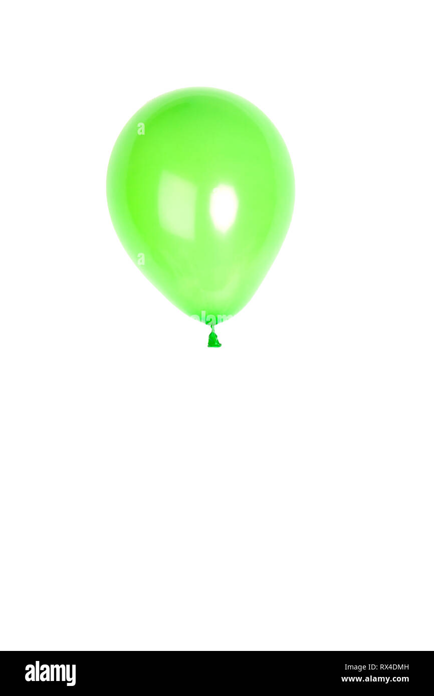 Green balloon isolated on white background Stock Photo - Alamy