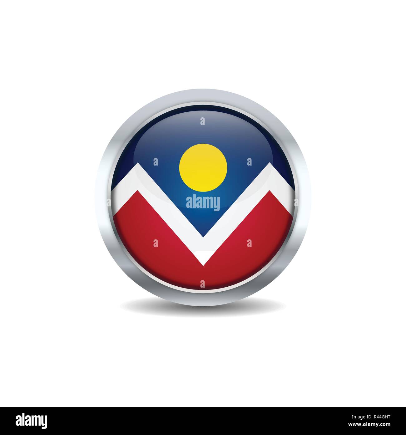 Denver,Colorado circle button flag background texture. Vector ...