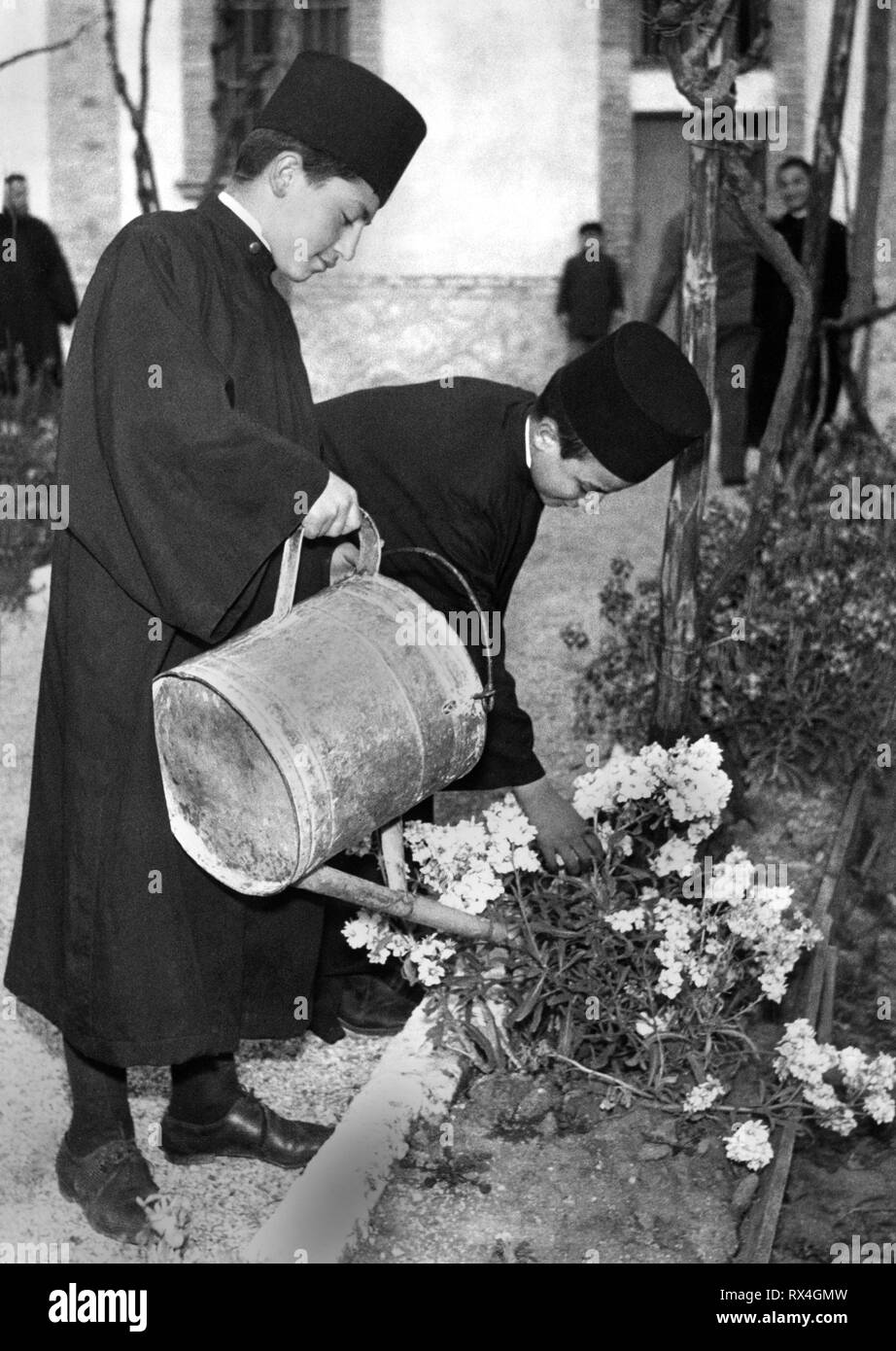 basilian monks, san basile, calabria, italy, 1955 Stock Photo - Alamy