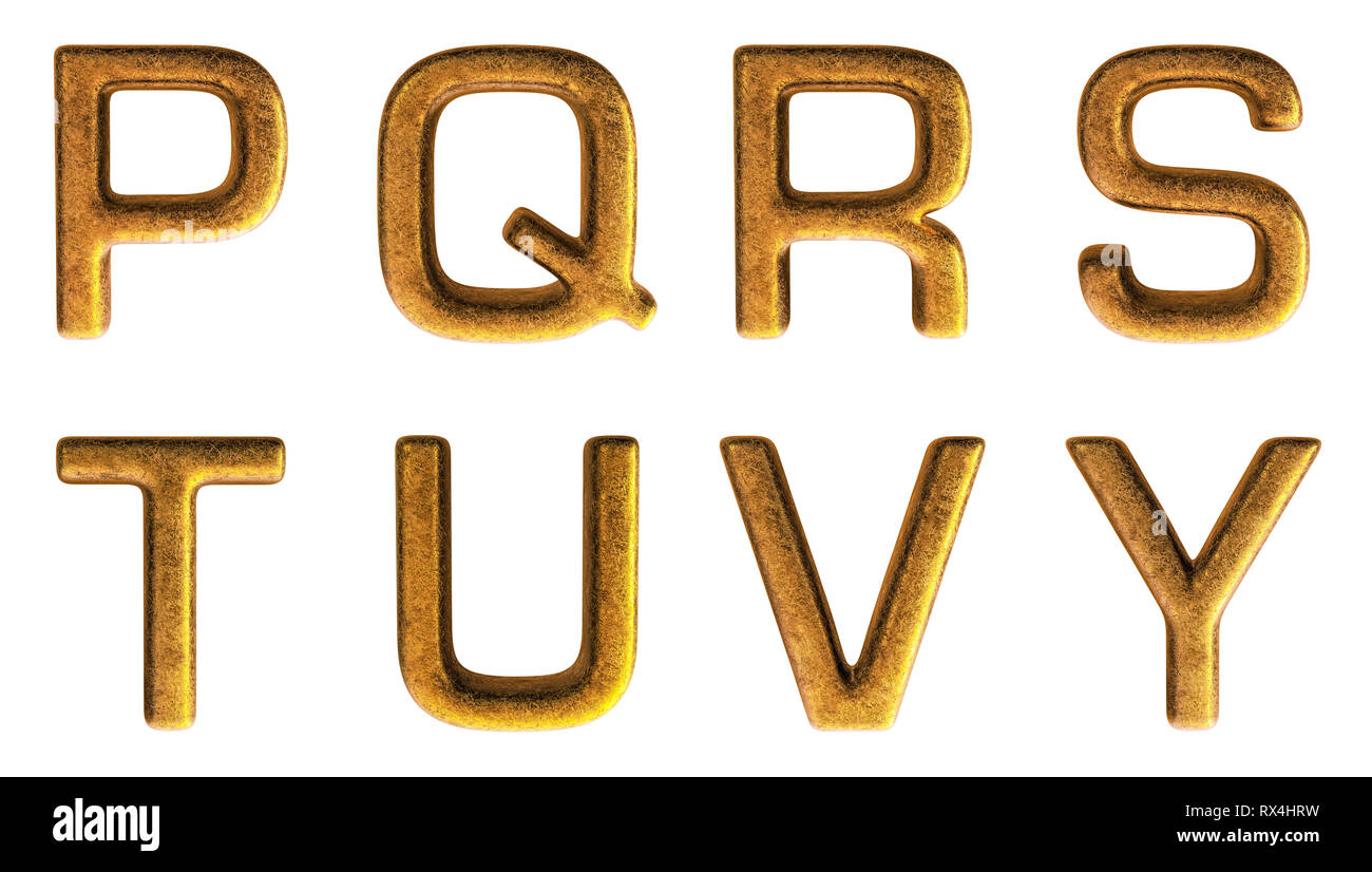 Gold Alphabet (Letters, Numbers and Punctation Marks) 3D Render ...